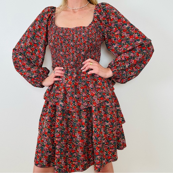 Luna Tuccini | Dresses | Luna Tuccini Smocked Floral Ruffle Tiered ...